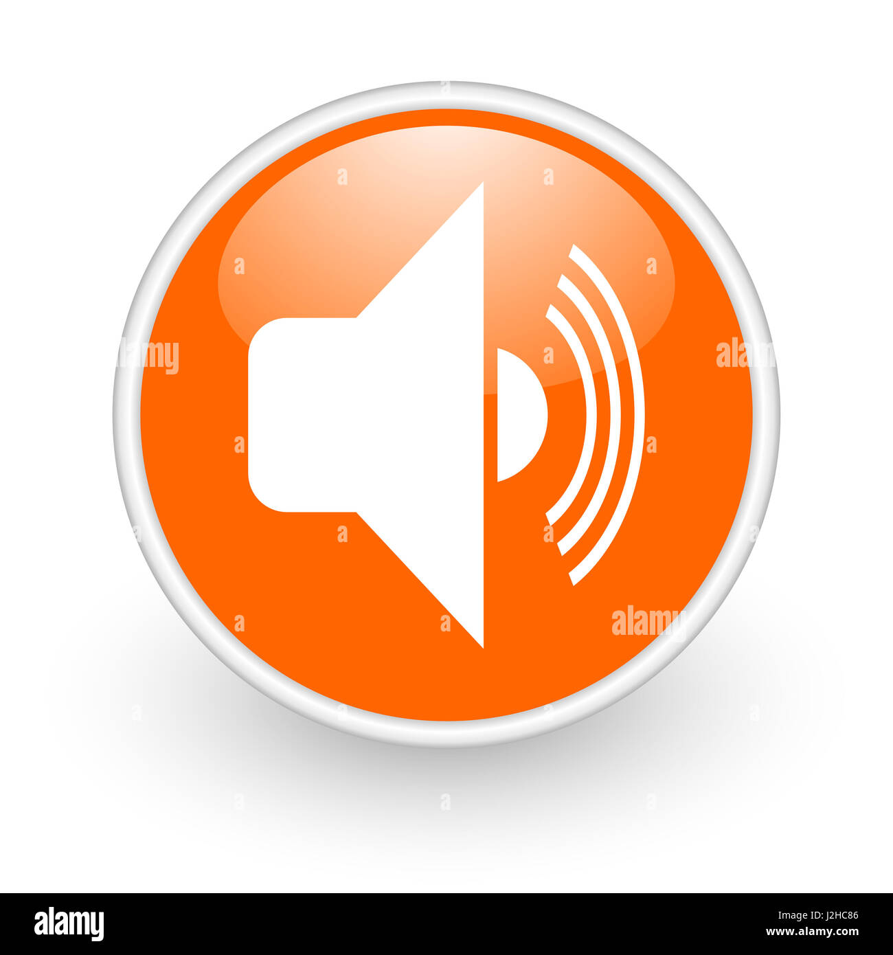 Volume modern design glossy orange web icon on white background Stock ...