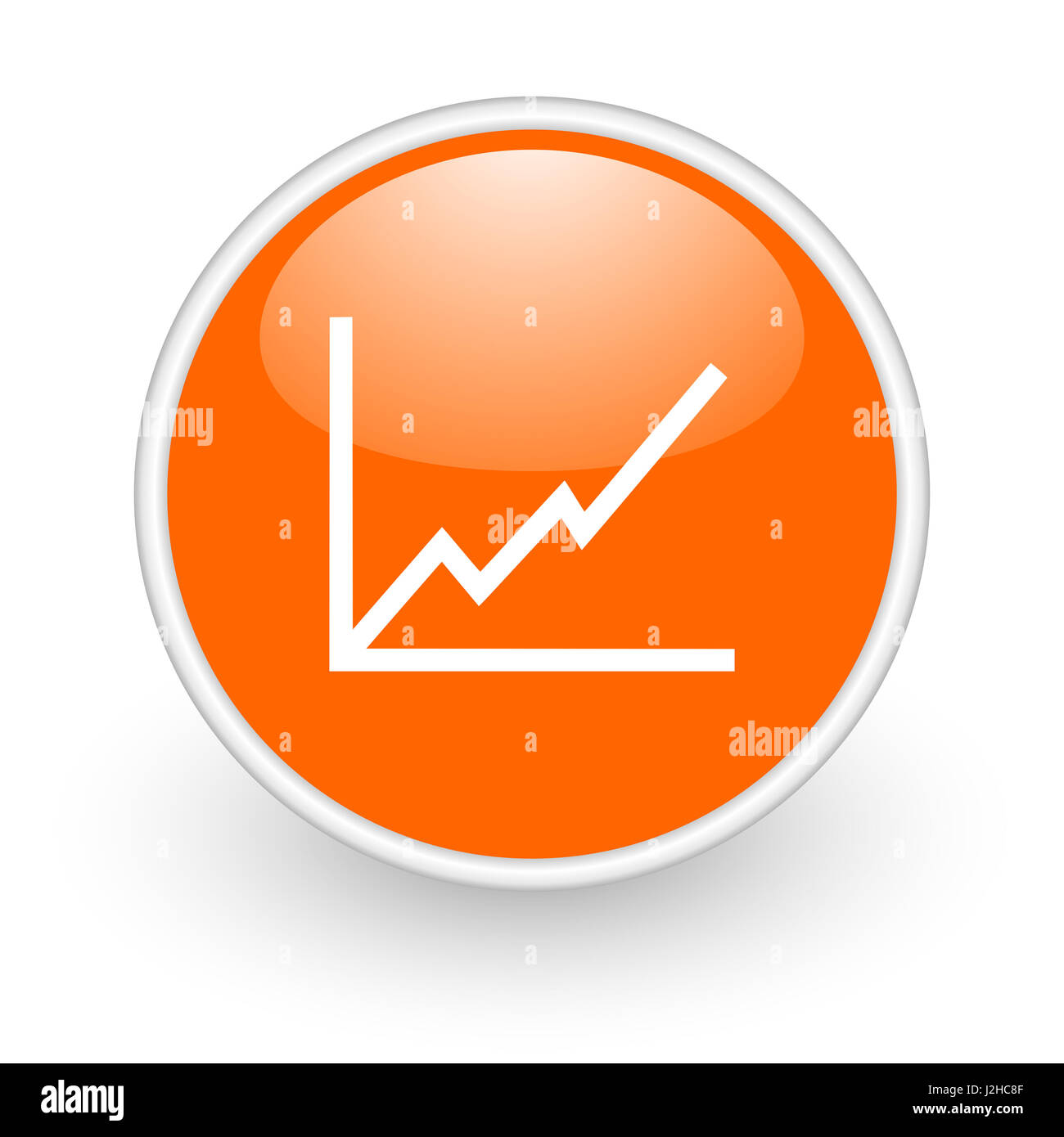 Chart modern design glossy orange web icon on white background Stock ...