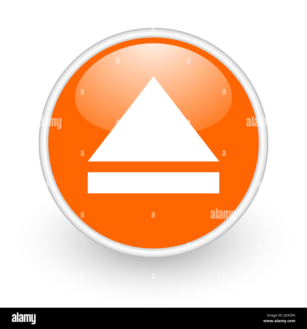 Eject modern design glossy orange web icon on white background Stock ...