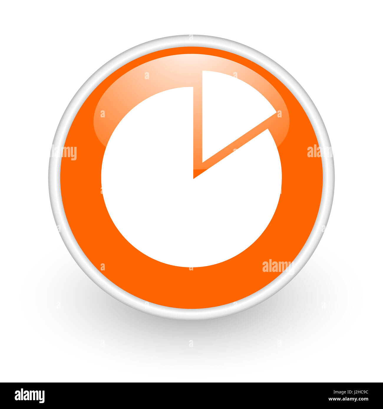 Chart modern design glossy orange web icon on white background Stock ...