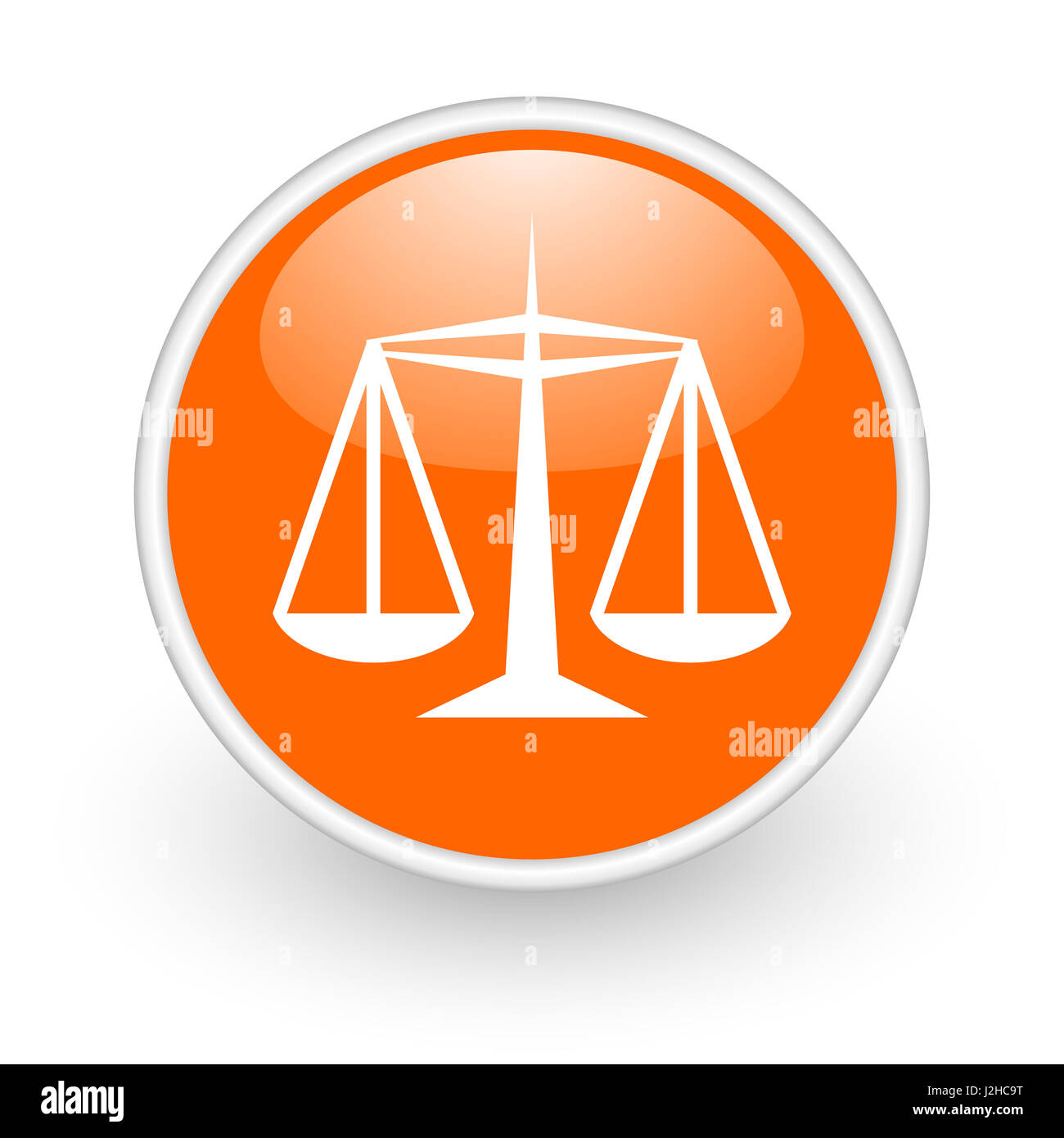 Justice modern design glossy orange web icon on white background Stock ...
