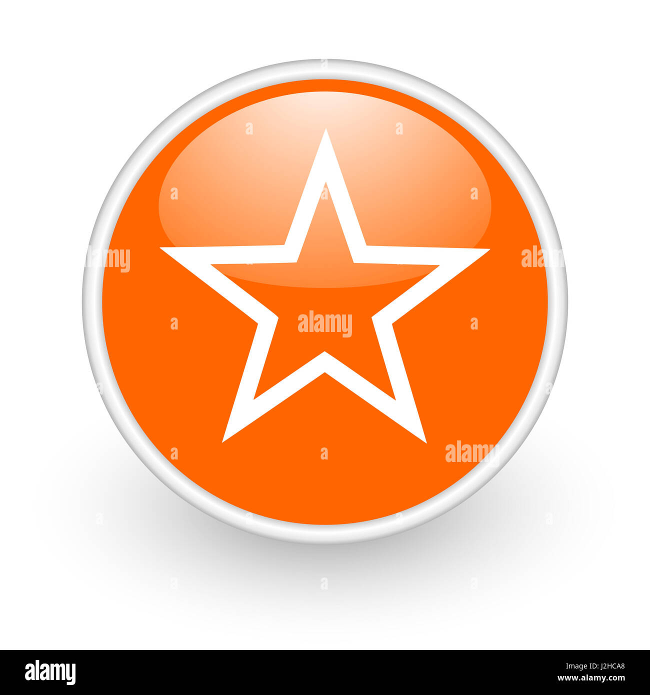 Star modern design glossy orange web icon on white background Stock ...