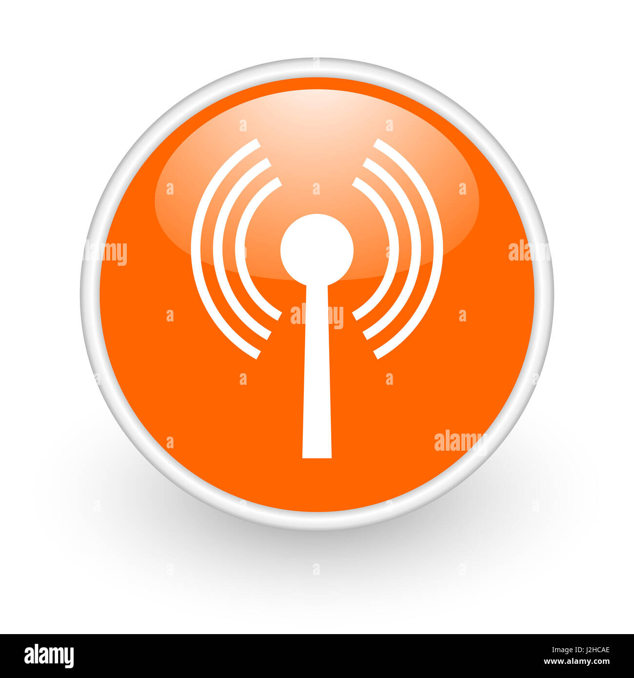 Wifi modern design glossy orange web icon on white background Stock ...