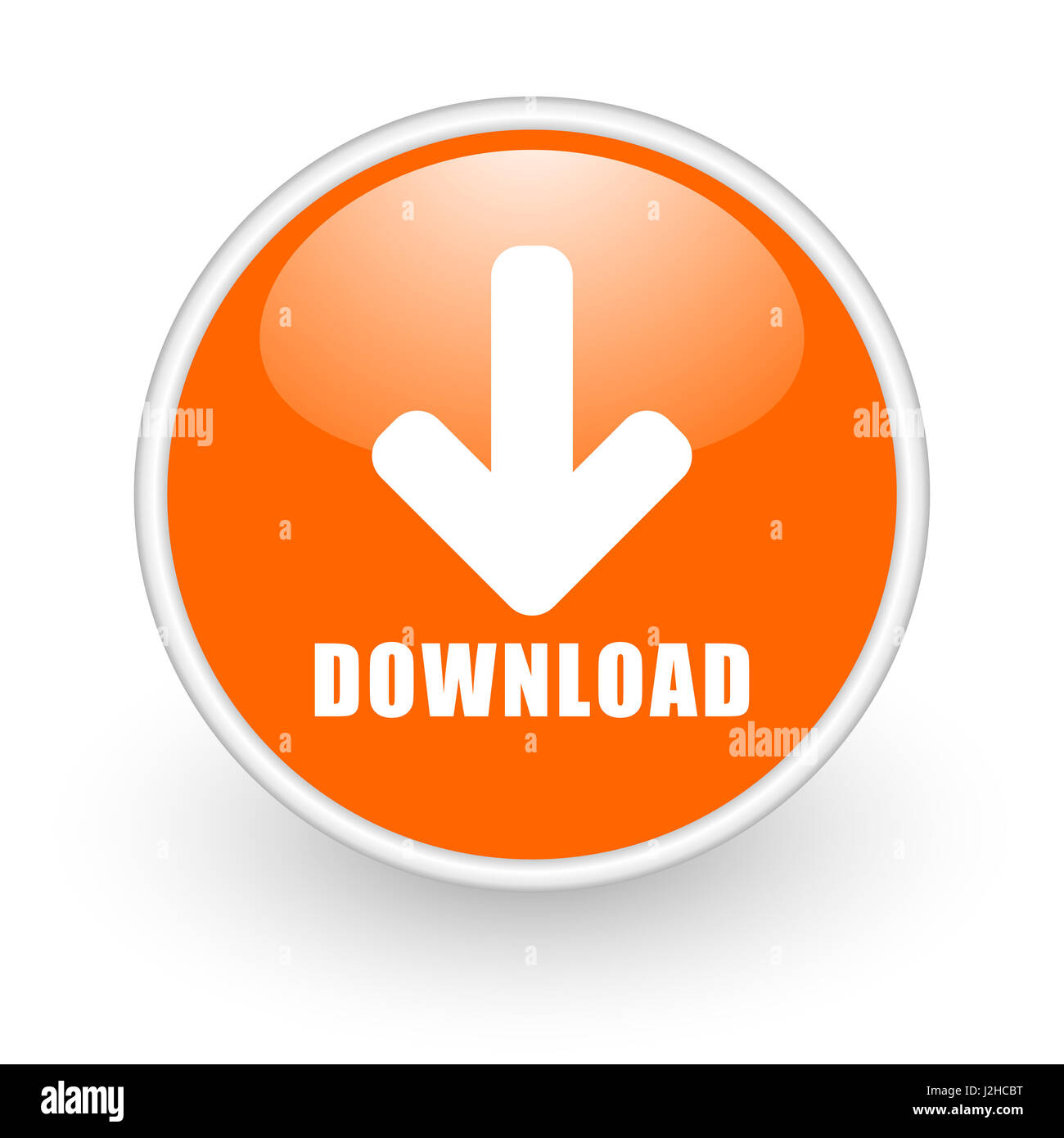 Download modern design glossy orange web icon on white background Stock ...