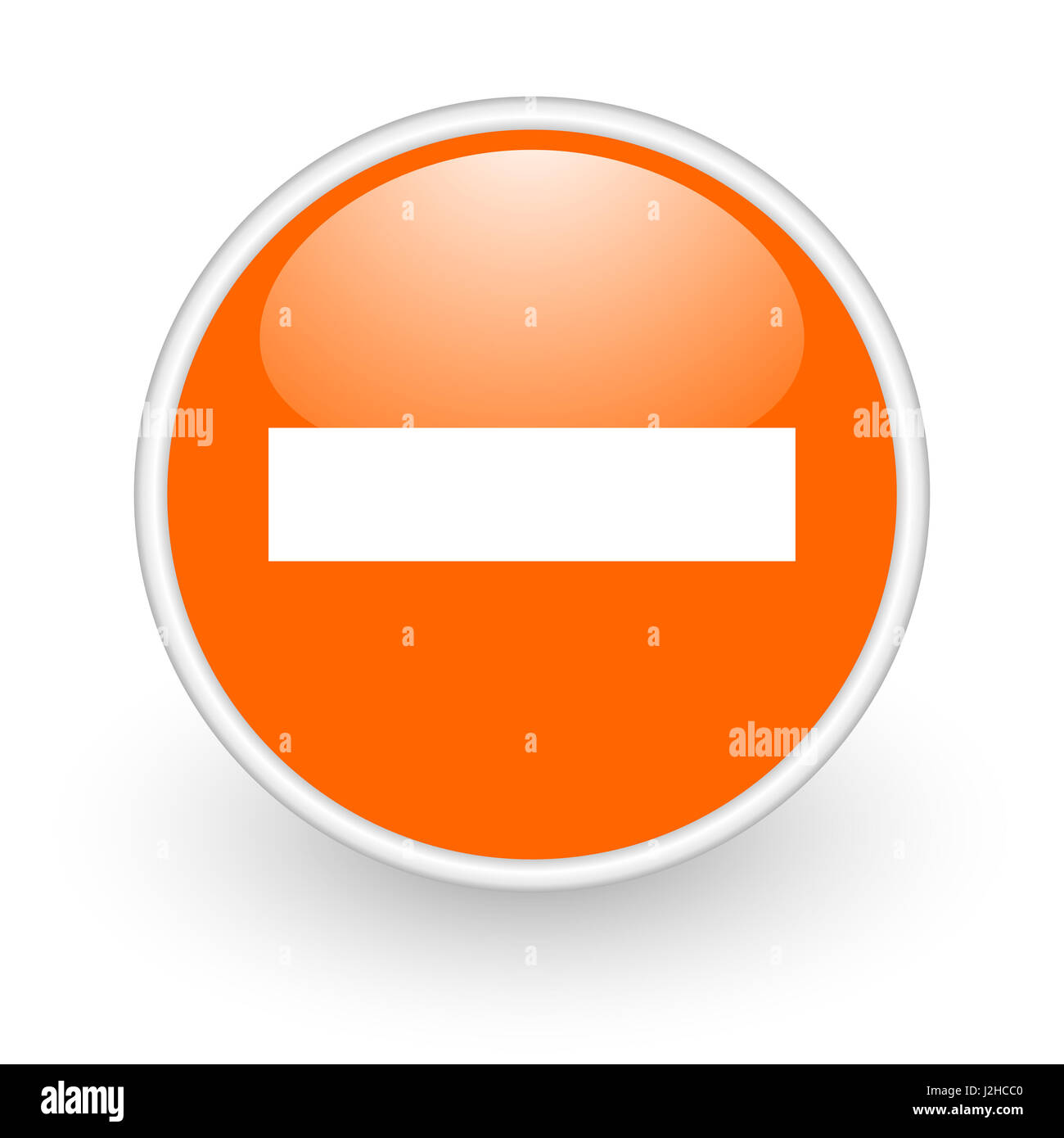 Minus modern design glossy orange web icon on white background Stock ...