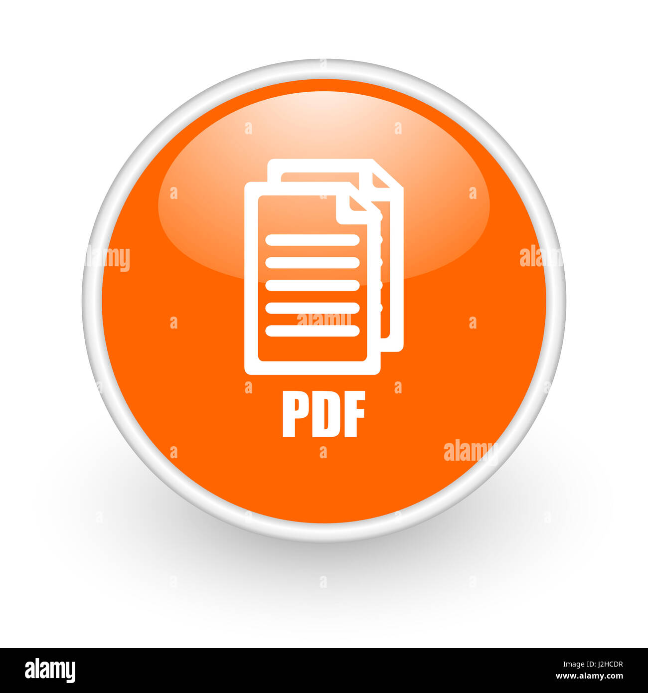 Pdf modern design glossy orange web icon on white background Stock ...