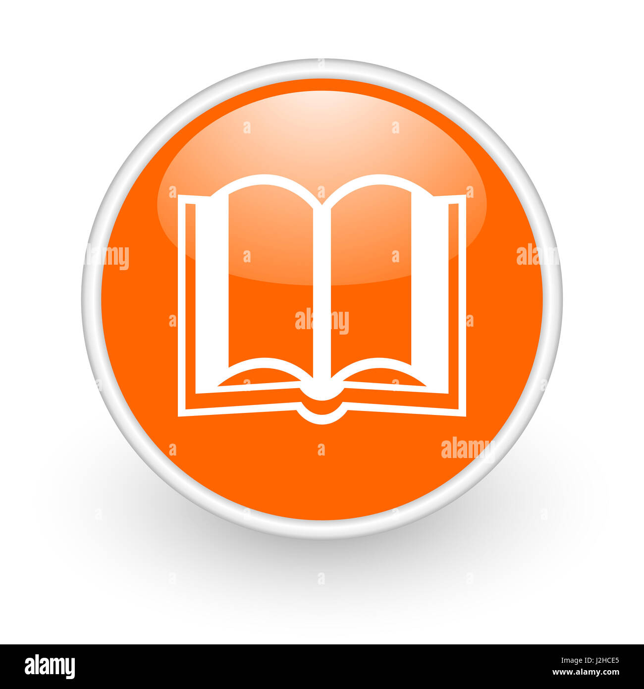 Book modern design glossy orange web icon on white background Stock ...