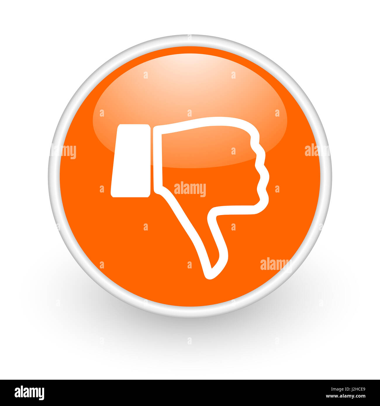 Dislike modern design glossy orange web icon on white background Stock ...