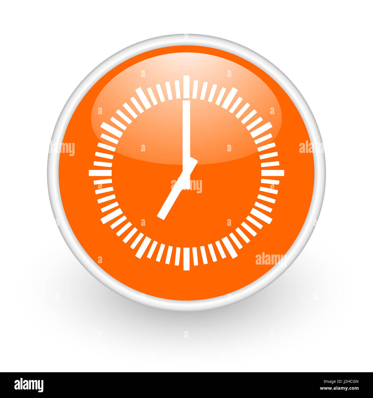 Time modern design glossy orange web icon on white background Stock ...