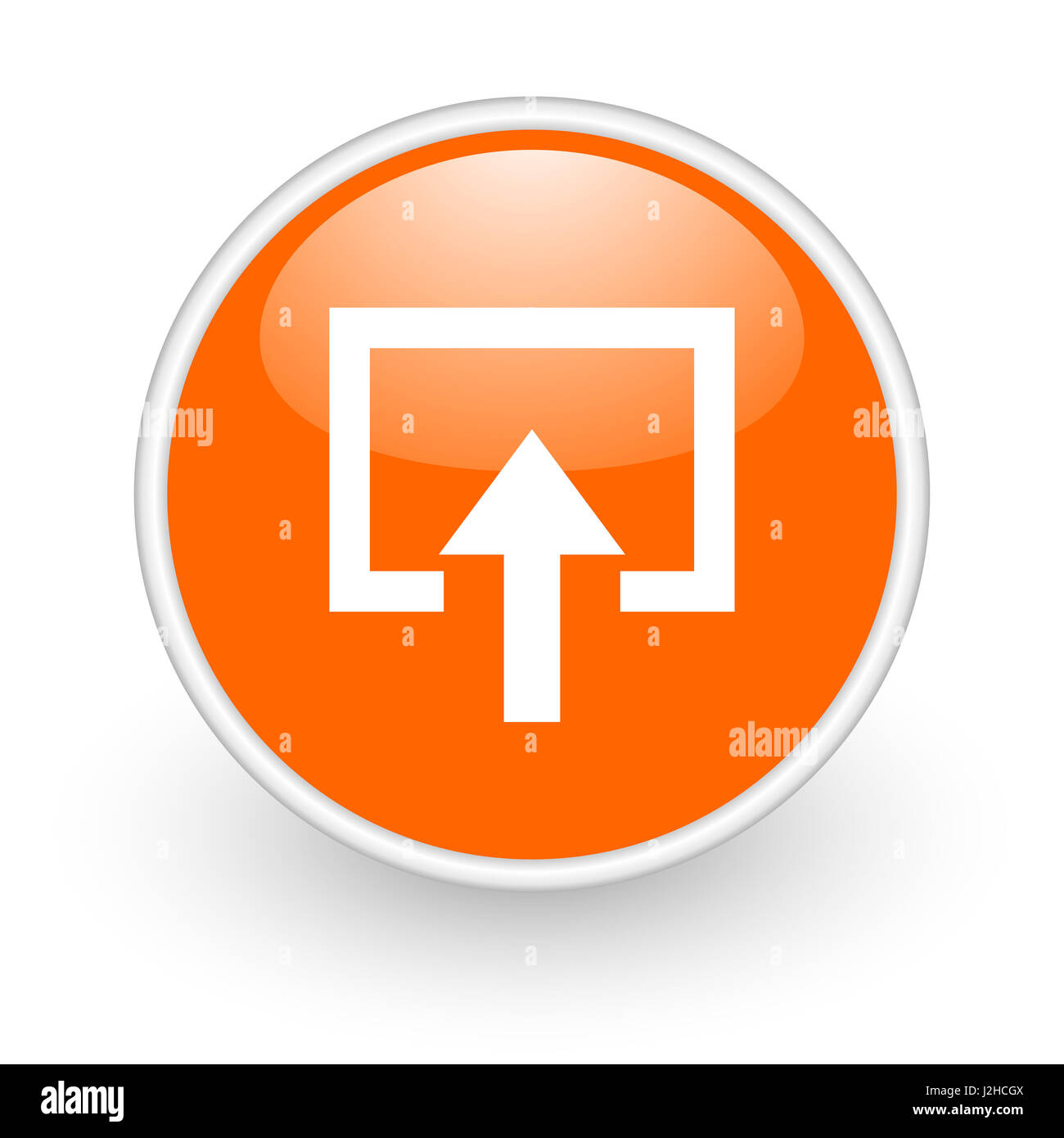 Enter modern design glossy orange web icon on white background Stock ...