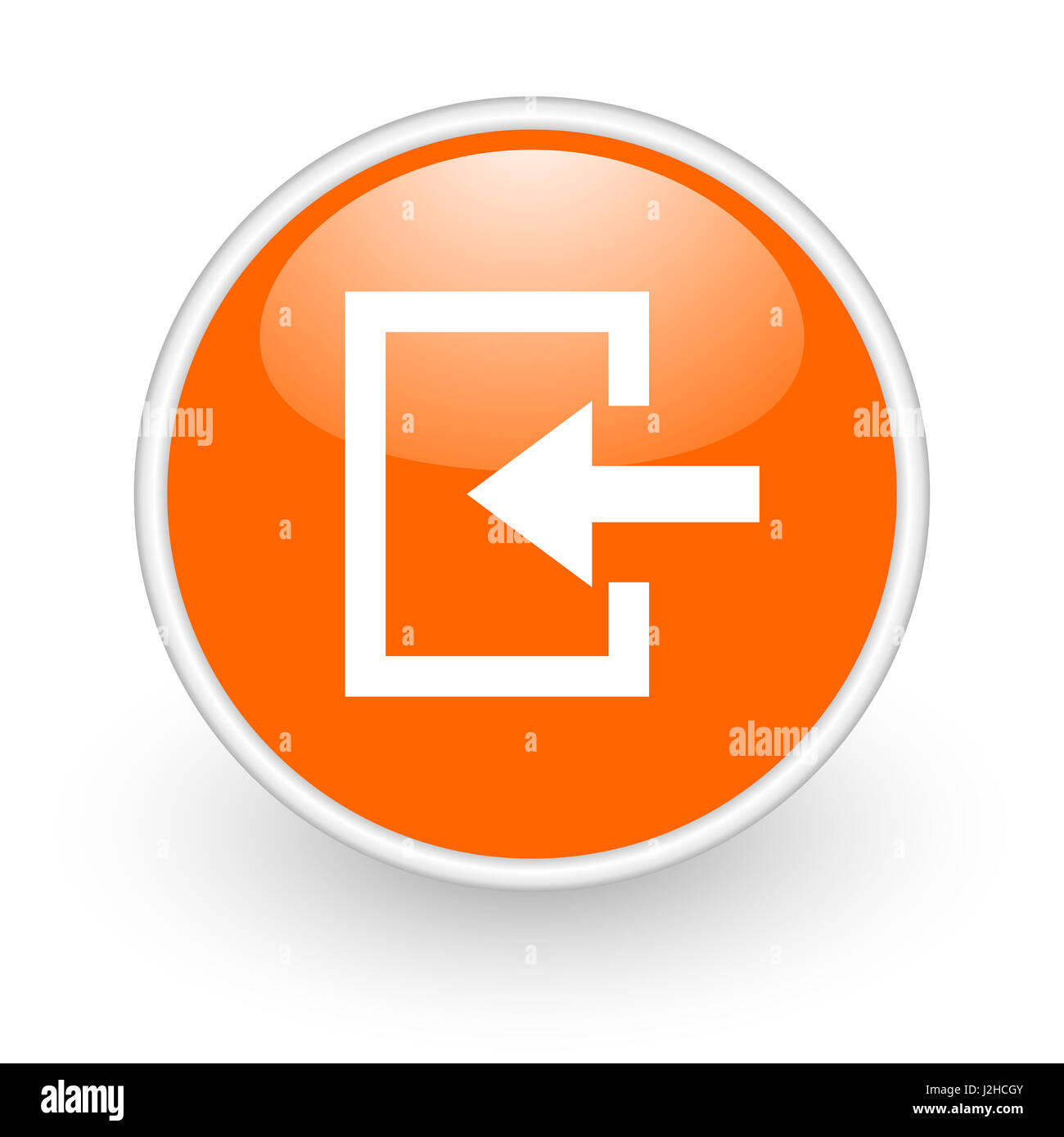 Enter modern design glossy orange web icon on white background Stock ...