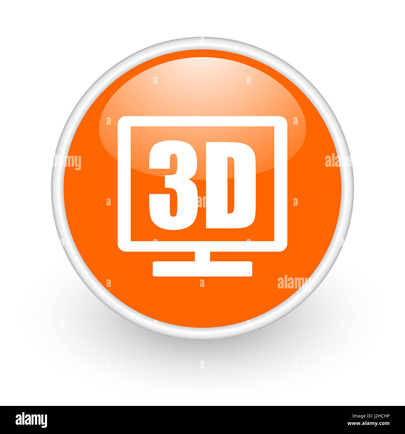 3d display modern design glossy orange web icon on white background ...