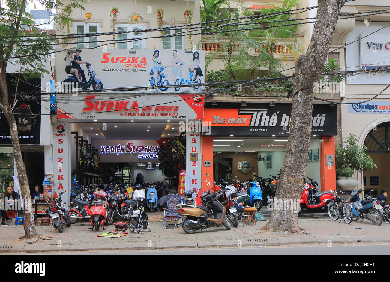 Motorbike shop in downtown Hanoi Vietnam Stock Photo - Alamy