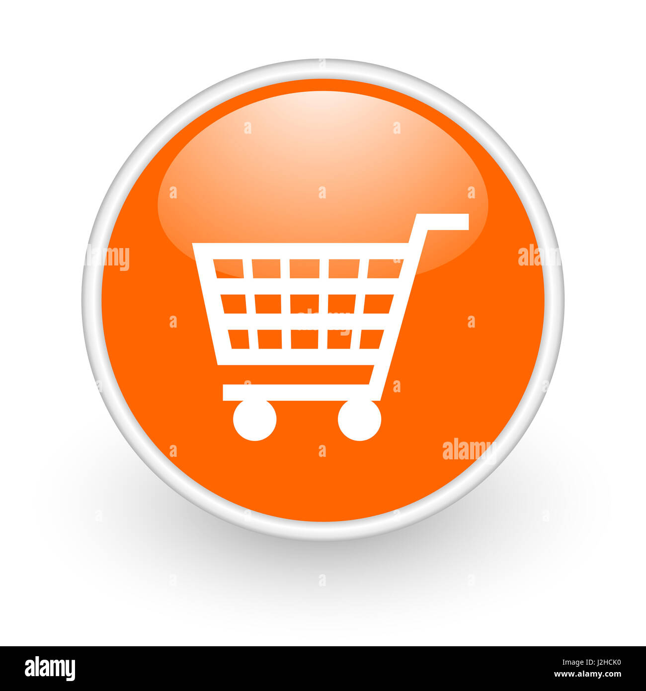 Cart modern design glossy orange web icon on white background Stock ...