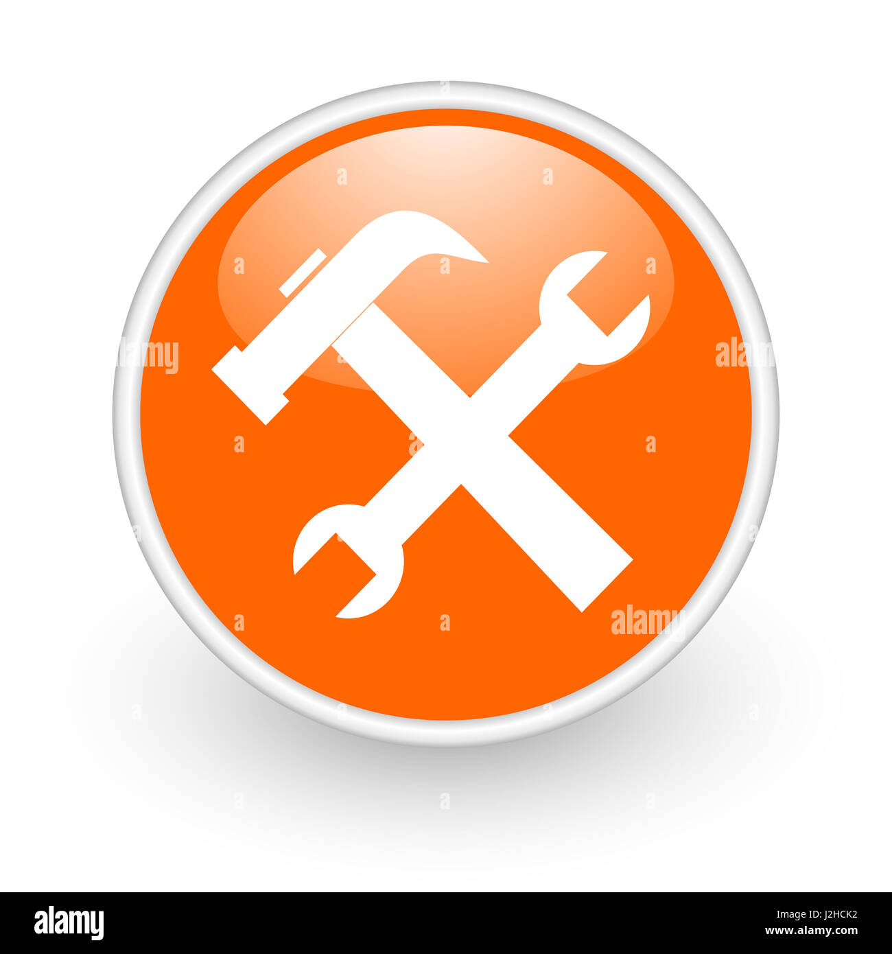 Tool modern design glossy orange web icon on white background Stock ...