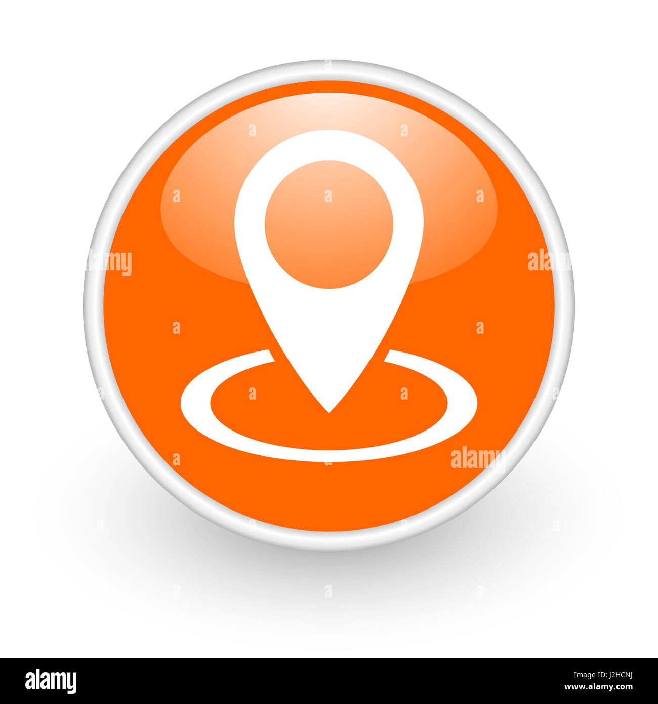 Pointer modern design glossy orange web icon on white background Stock ...