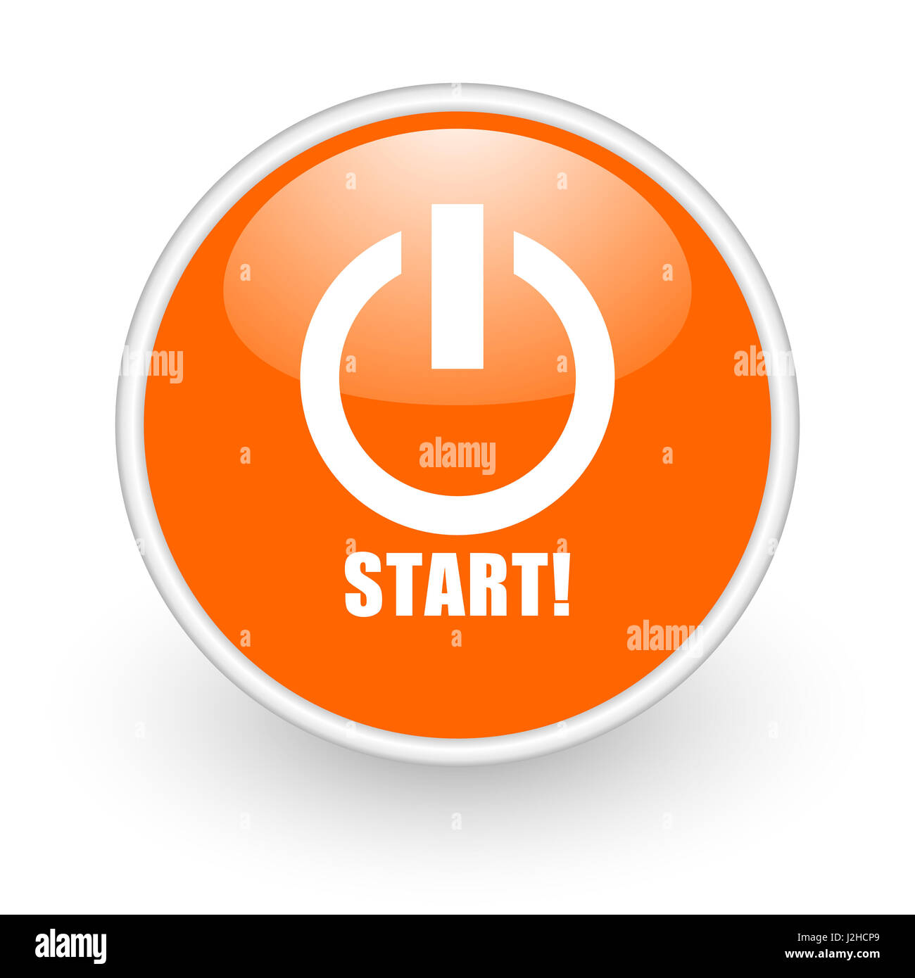 3d yellow start button isolated hi-res stock photography and images - Alamy