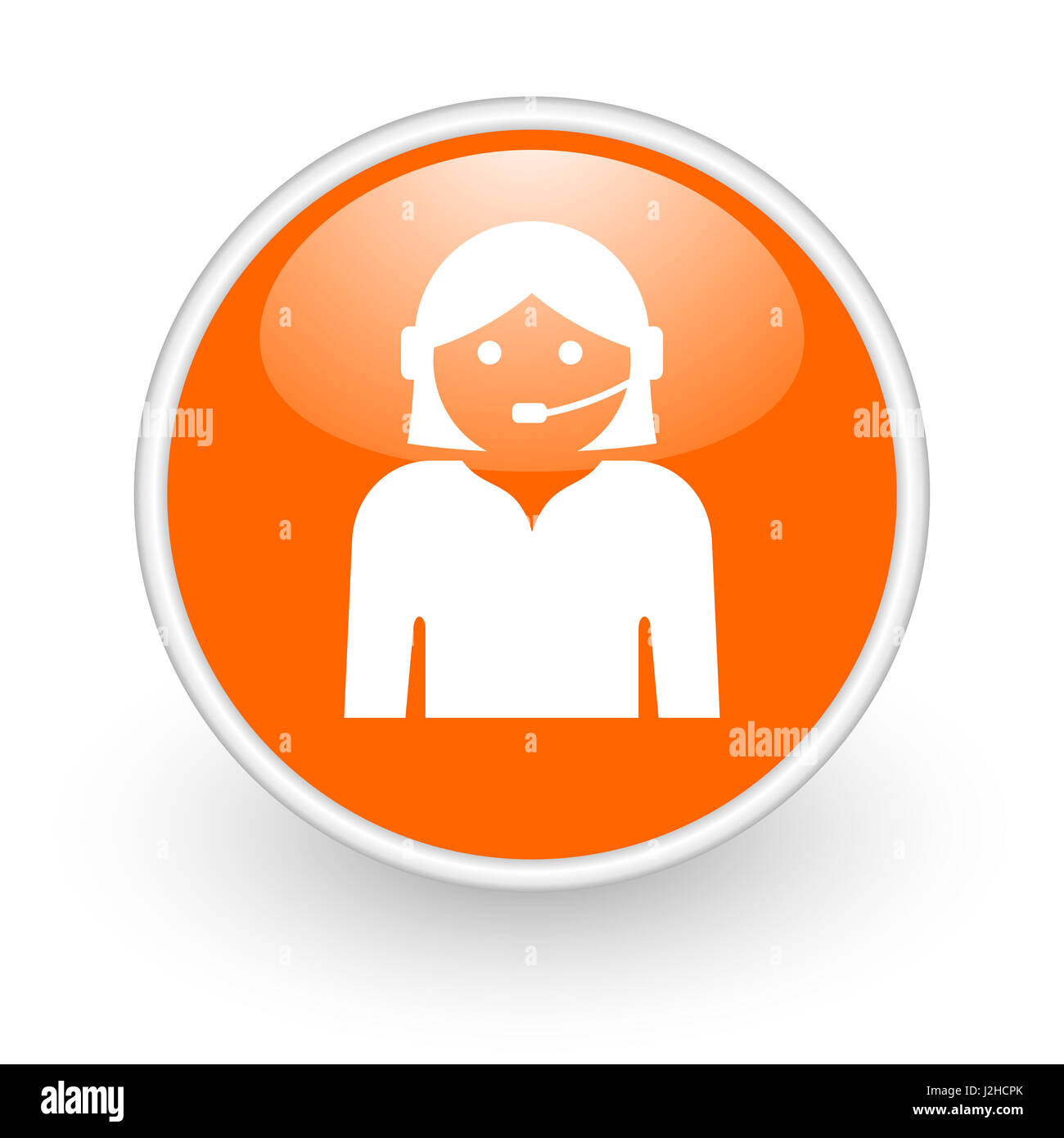 Female modern design glossy orange web icon on white background Stock ...