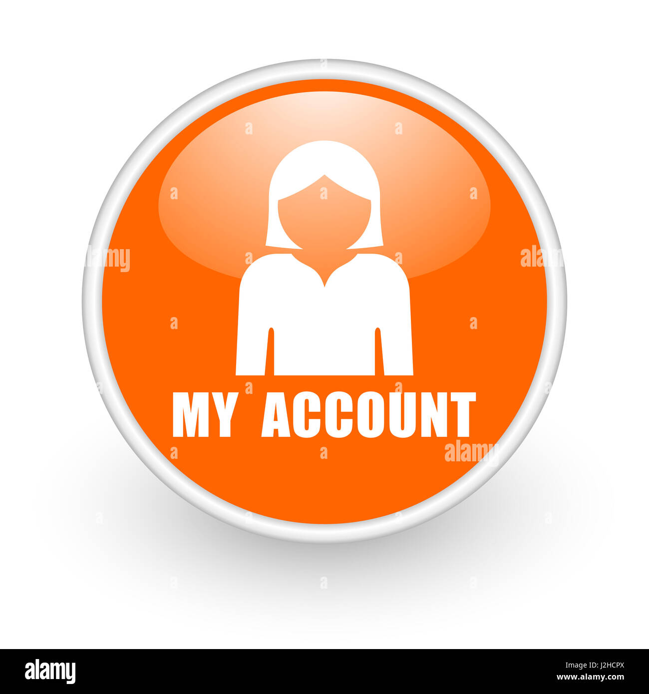 My account modern design glossy orange web icon on white background ...