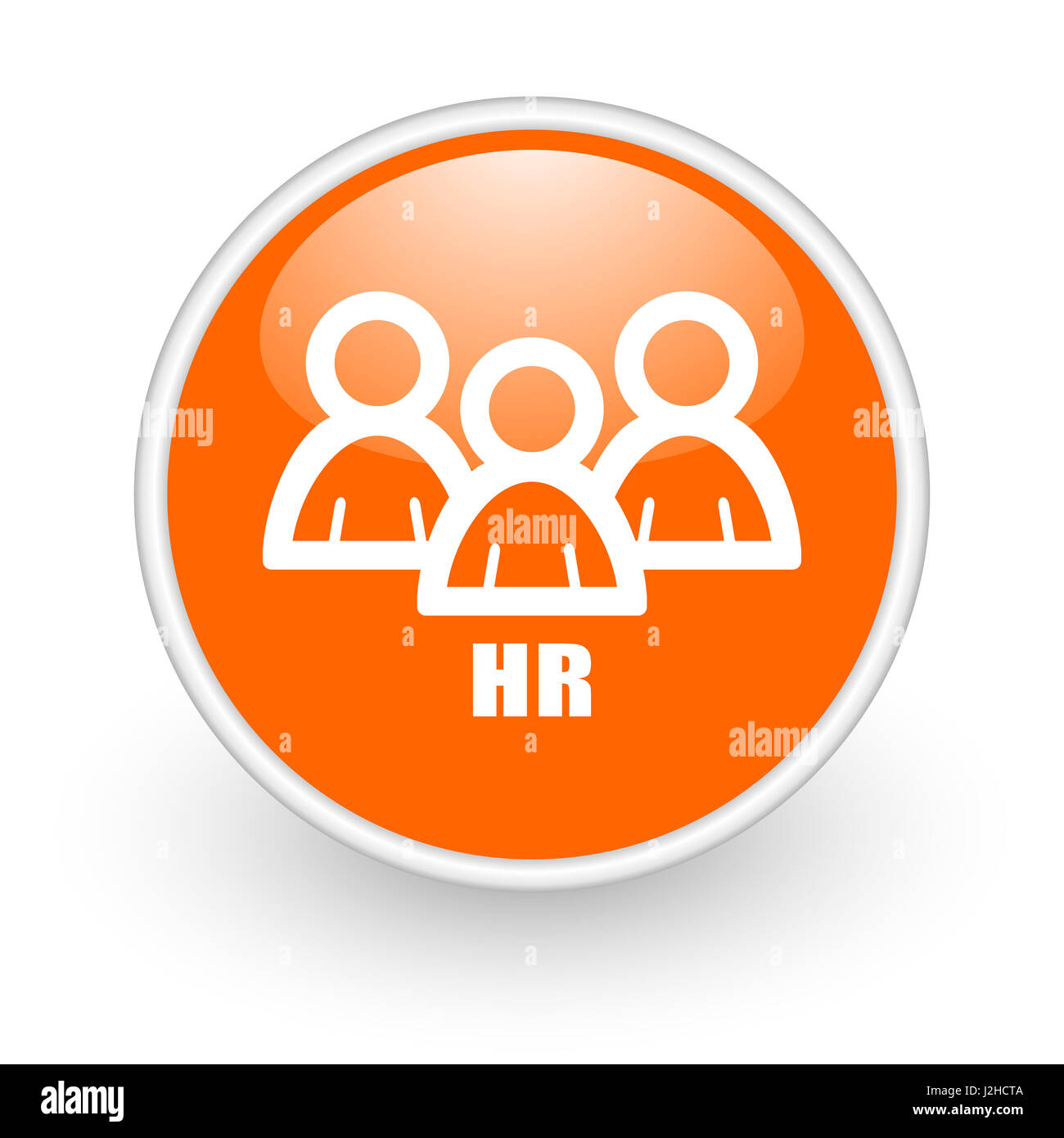 HR modern design glossy orange web icon on white background Stock Photo ...
