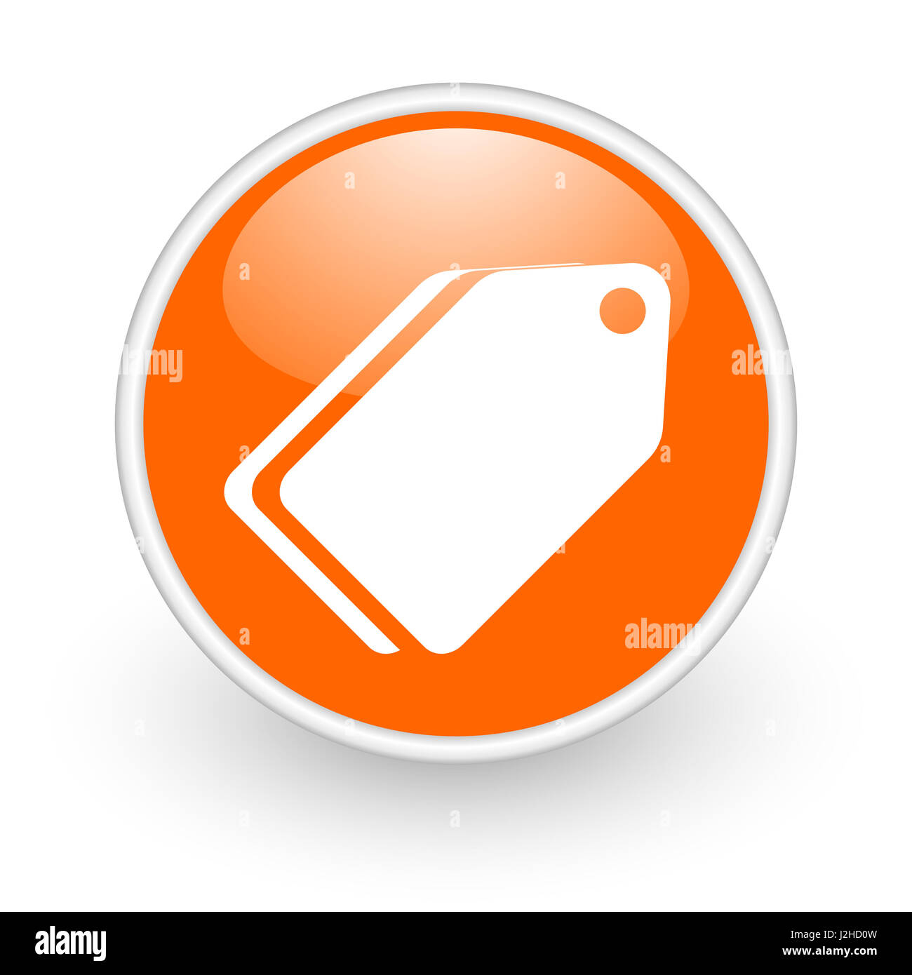 Label ticket modern design glossy orange web icon on white background ...