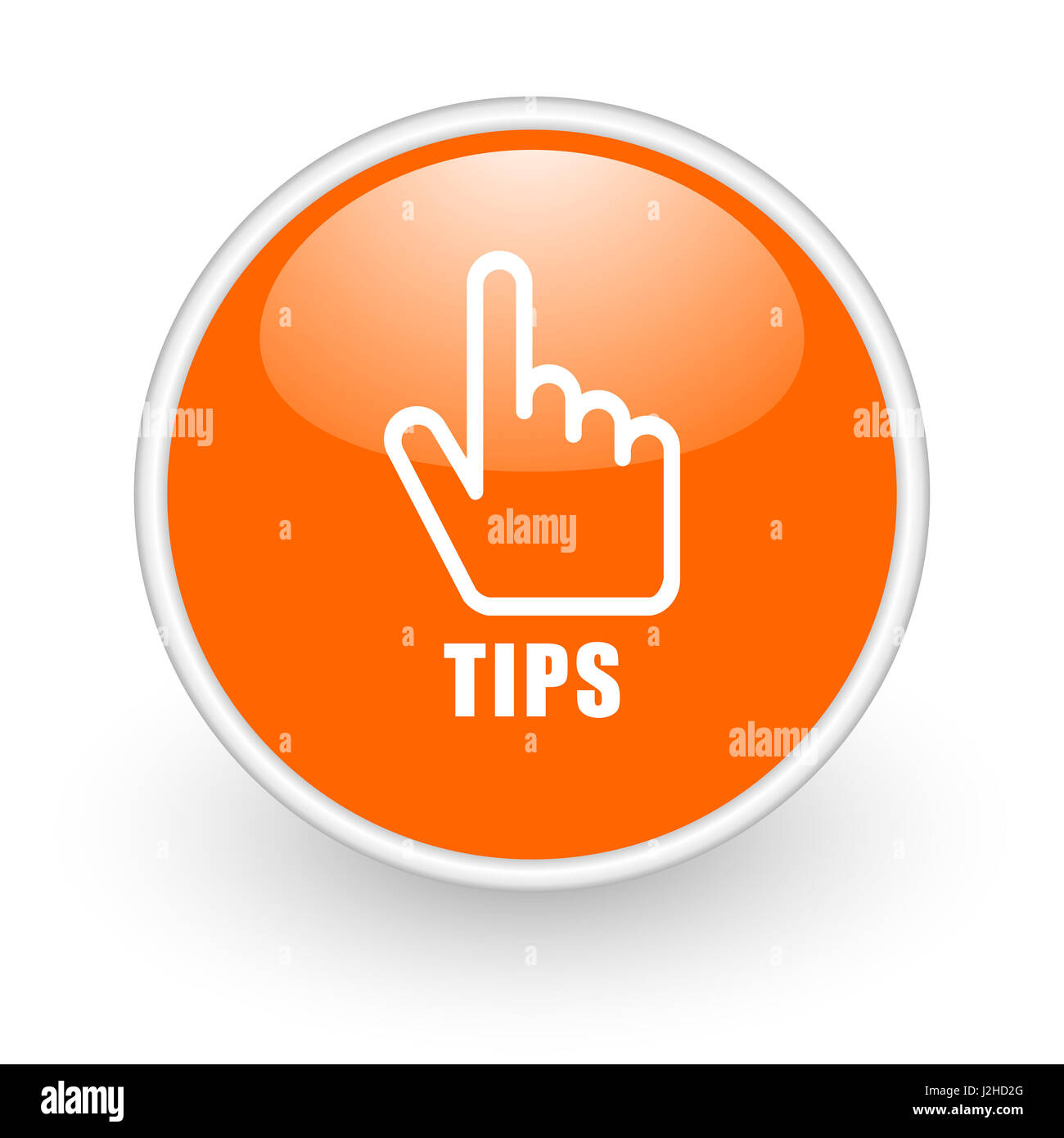 Tips modern design glossy orange web icon on white background Stock ...