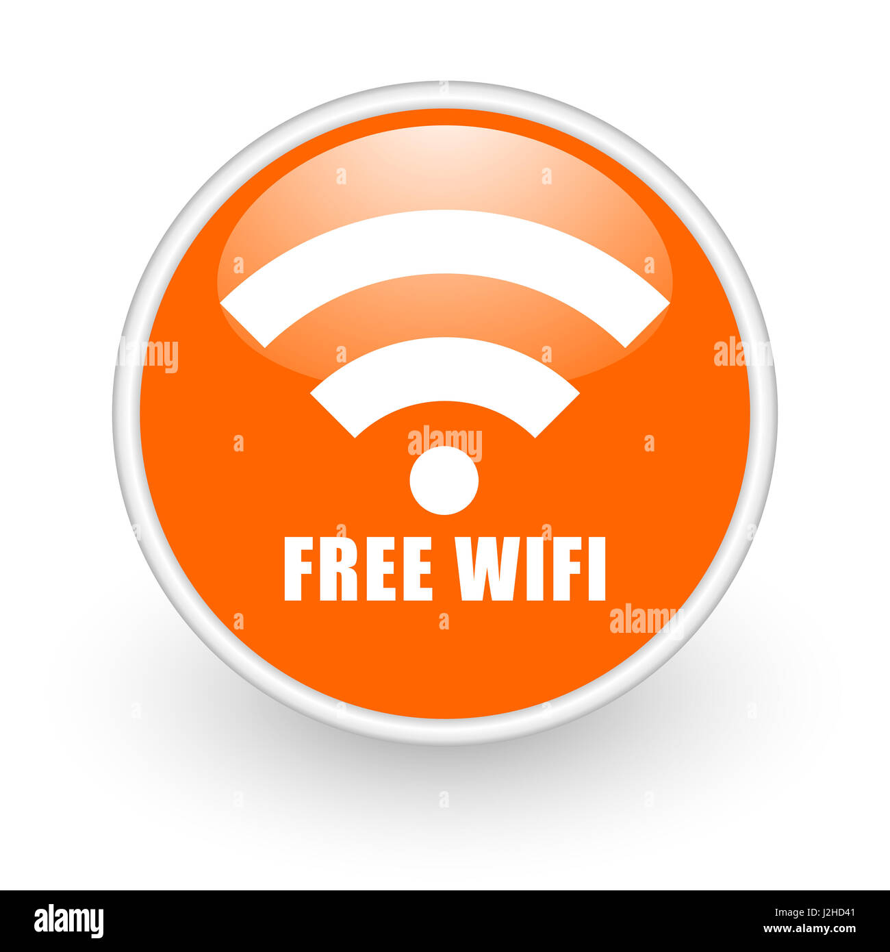 Free wifi modern design glossy orange web icon on white background ...