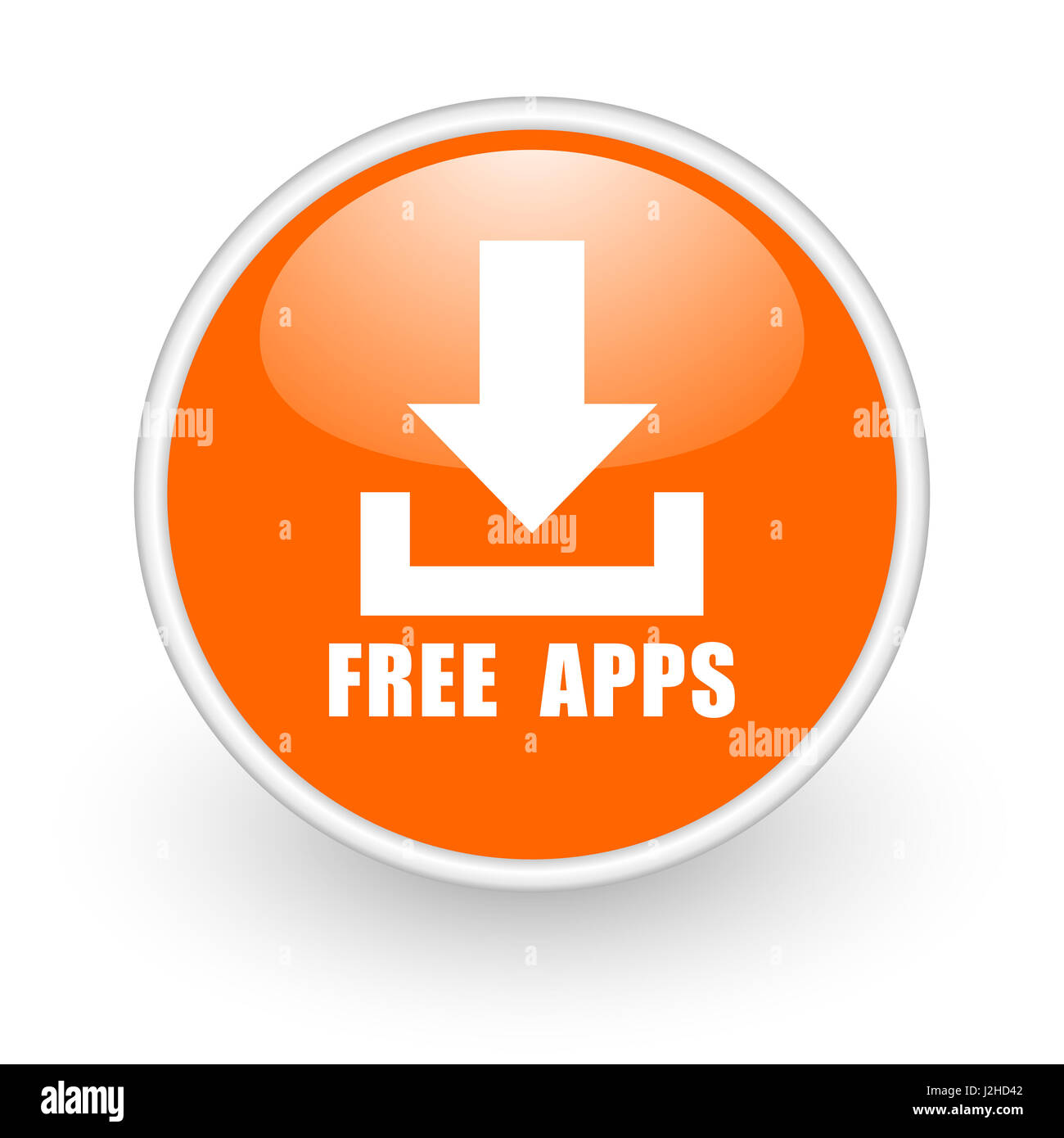 Free apps modern design glossy orange web icon on white background ...