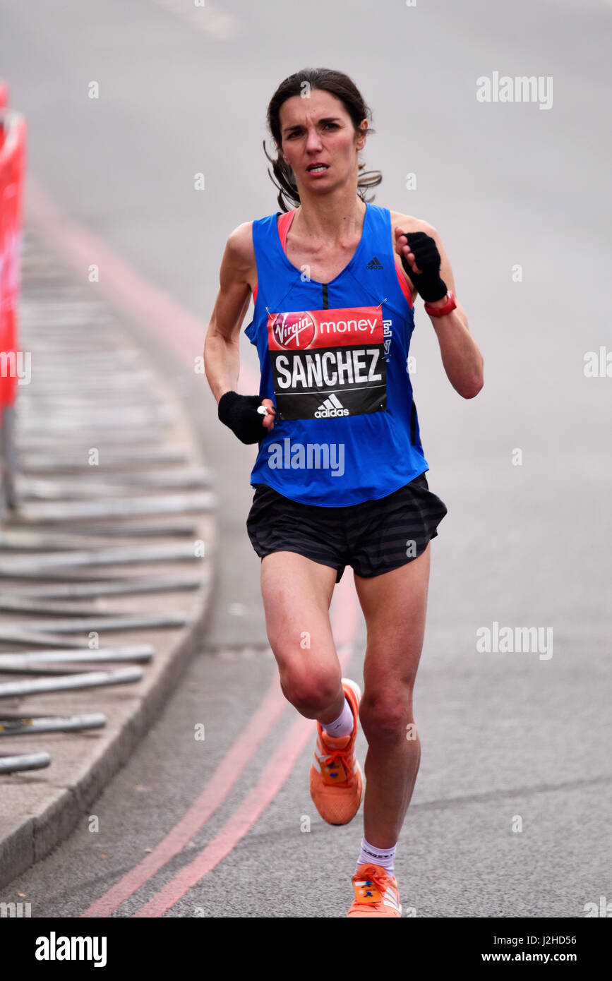 Barbara Sanchez taking part in the 2017 London Marathon Stock Photo - Alamy