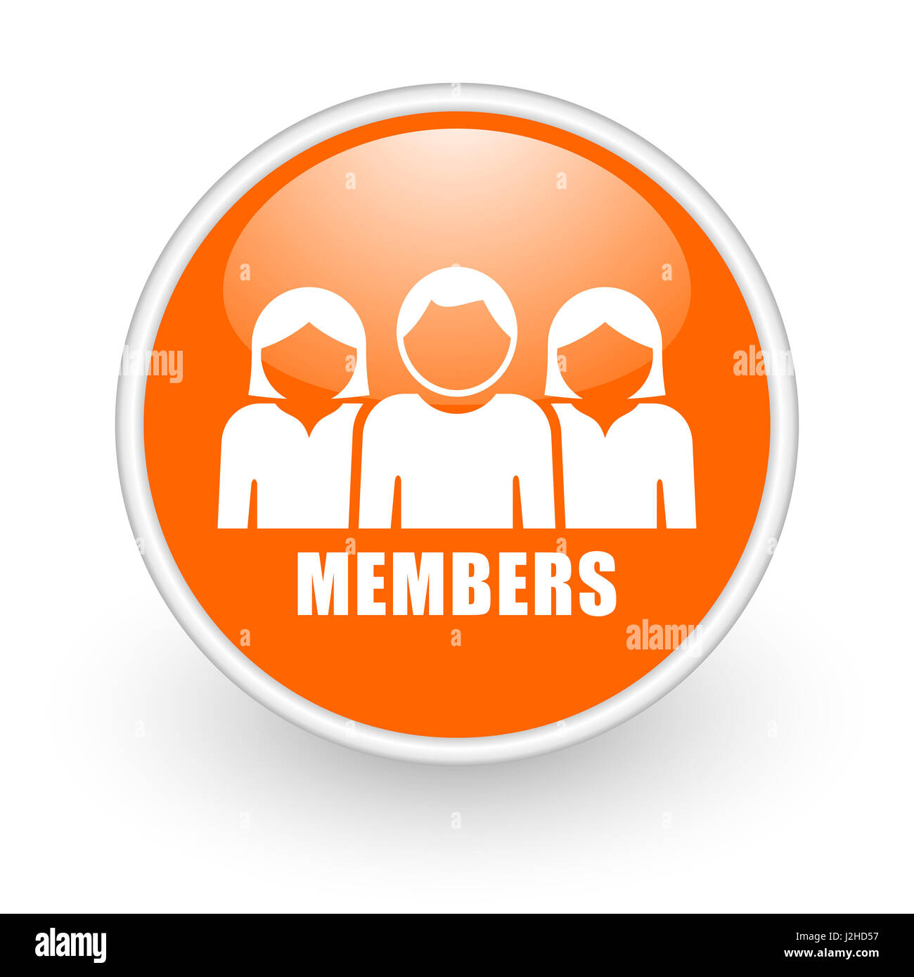 Members modern design glossy orange web icon on white background Stock ...