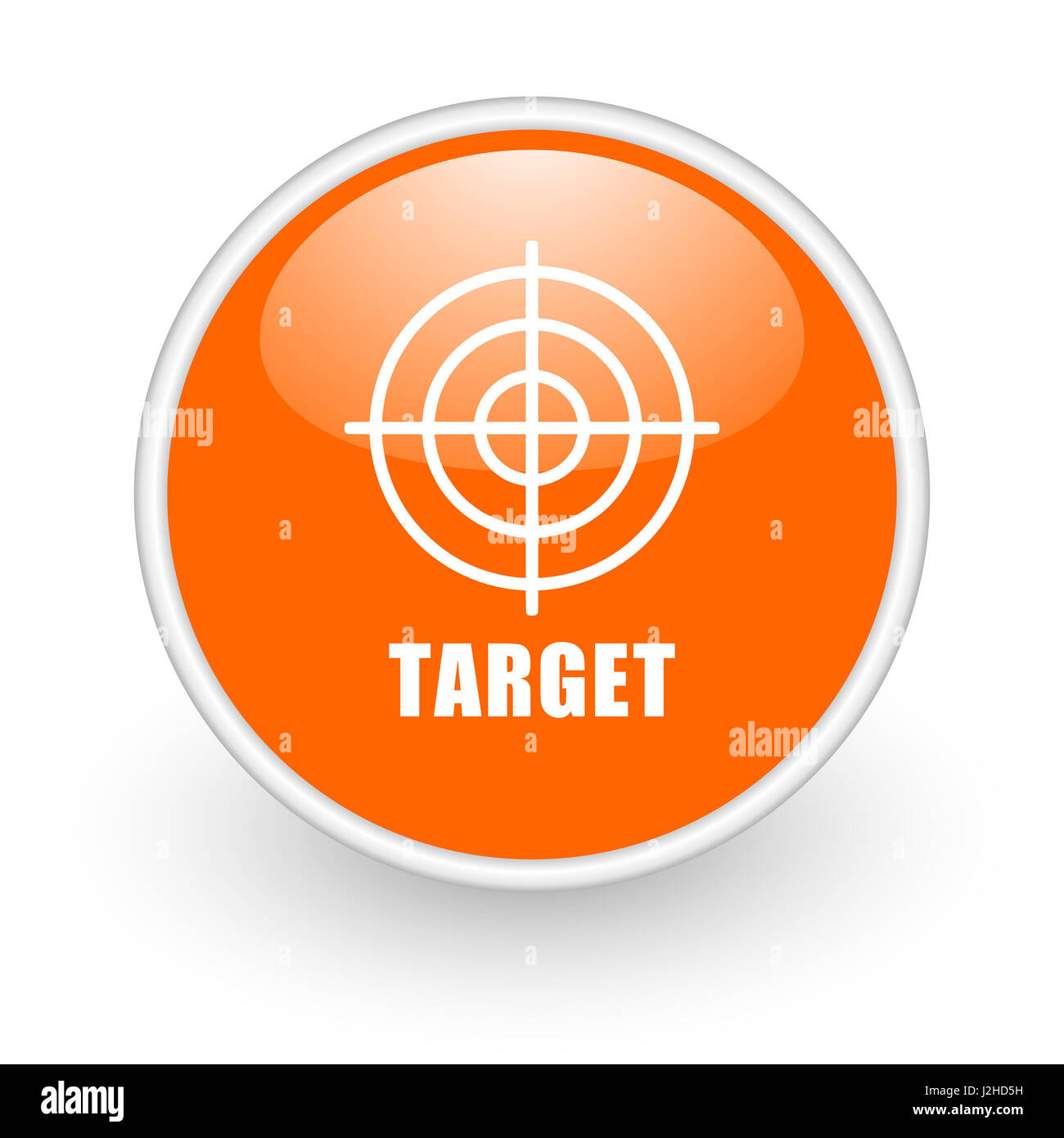Target modern design glossy orange web icon on white background Stock ...