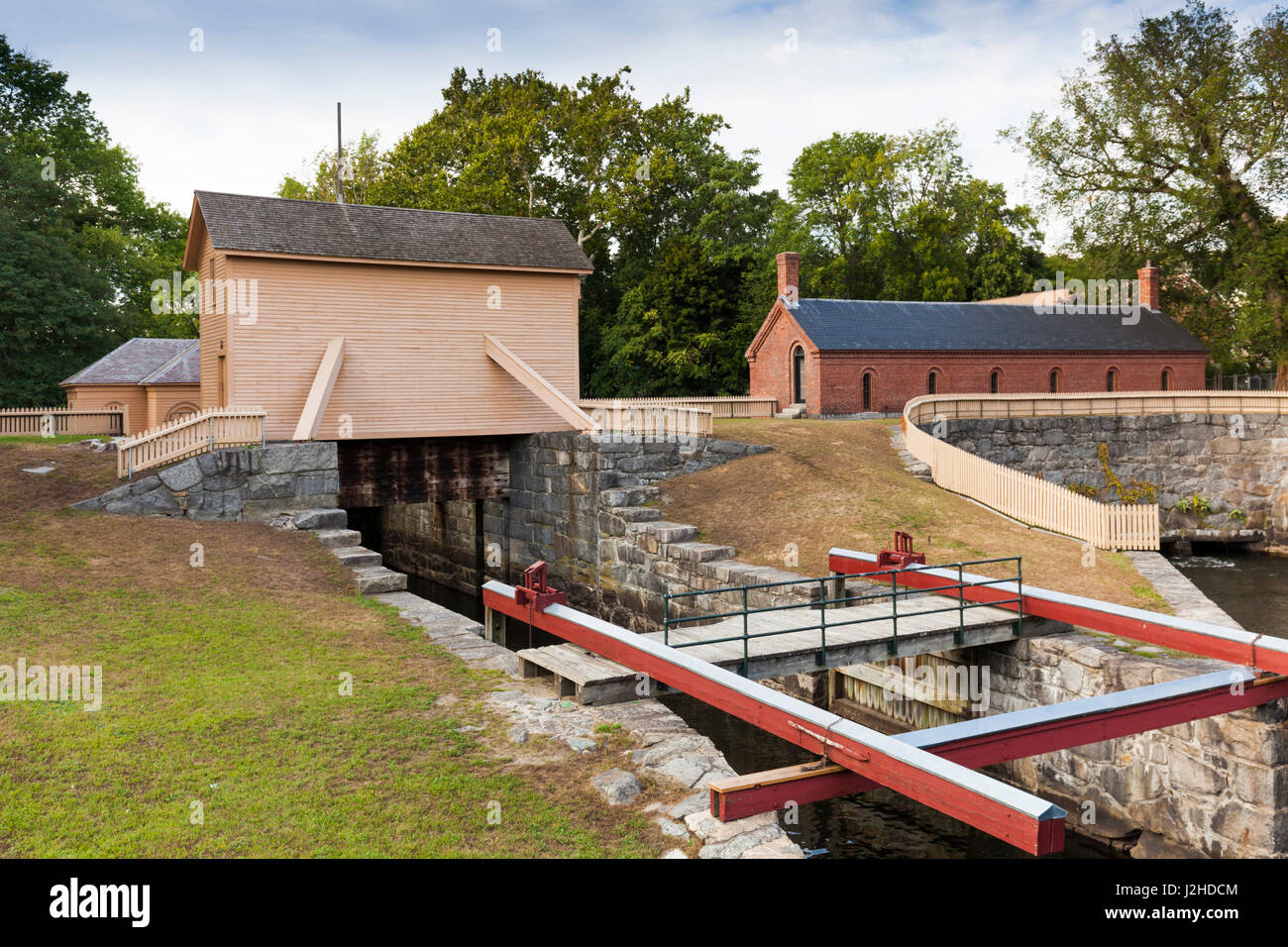 USA, Massachusetts, Lowell, Lowell National Historic Park, Francis Gate ...