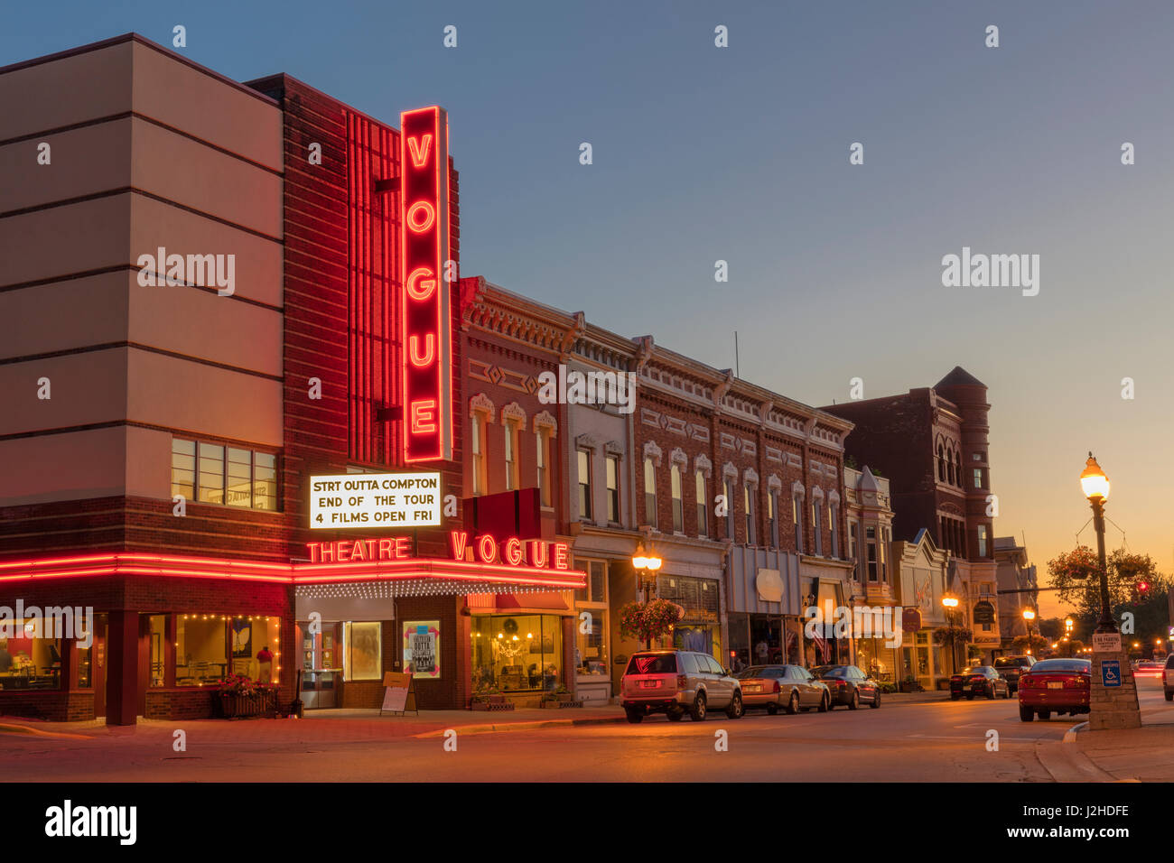 Historic district of downtown Manistee, Michigan, USA (Large format ...