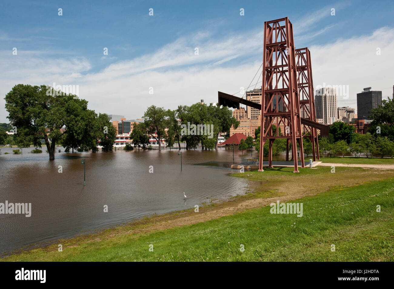 Minnesota, St. Paul, Harriet Island Regional Park during Mississippi ...