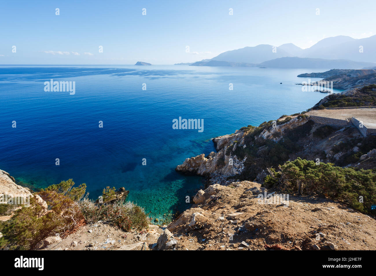 View of a seascape from aerial point of Crete, Greece Stock Photo - Alamy