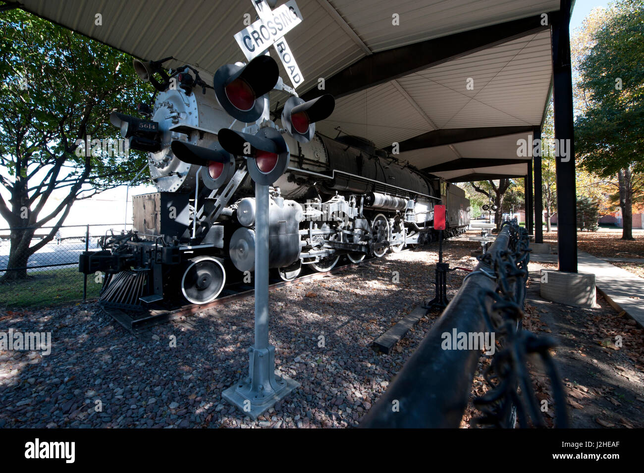USA, Missouri, St. Joseph, Patee Park CB&Q Steam Locomotive 5614, Front ...