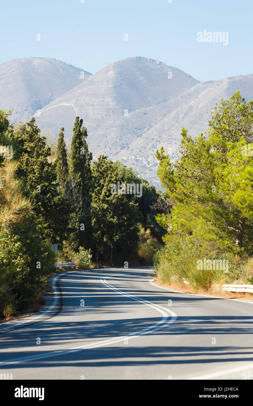 The road to mountain of Crete, Greece Stock Photo - Alamy