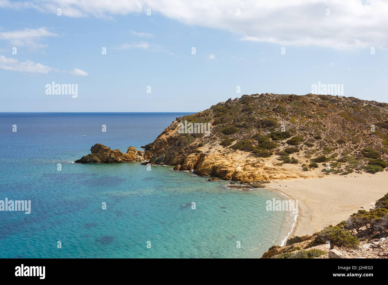 View of the Vay beach from high point, Crete Stock Photo - Alamy