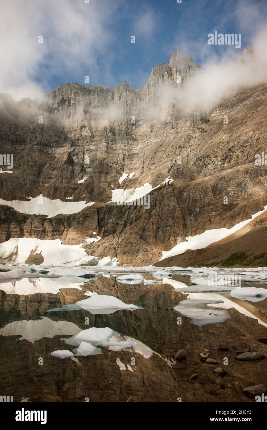 USA, Montana, Glacier National Park. Iceberg Lake and glacial cirque ...