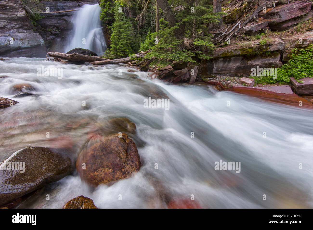 Baring falls in glacier national park hi-res stock photography and ...