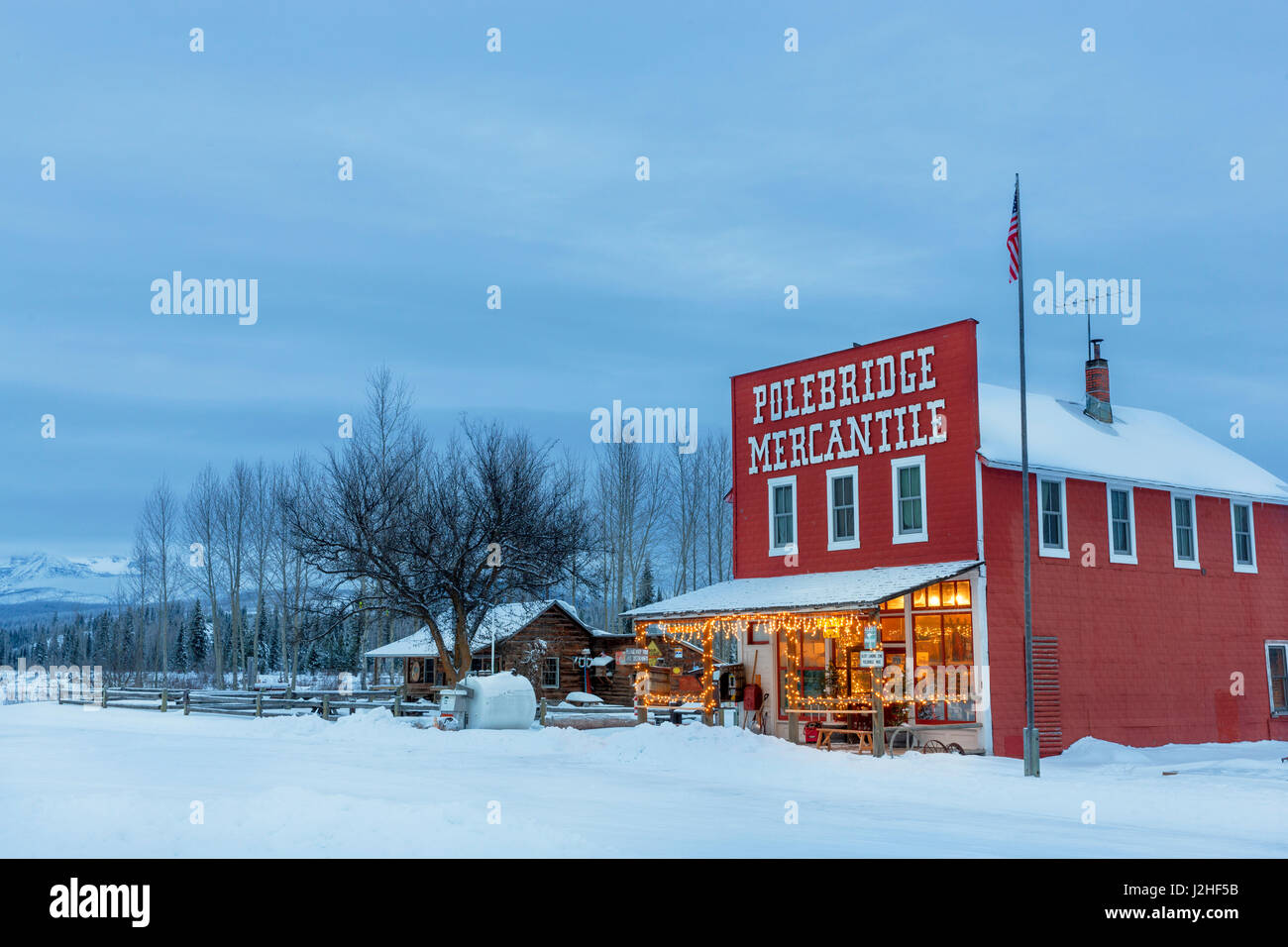 Christmas season at the Polebridge Mercantile in Polebridge, Montana ...