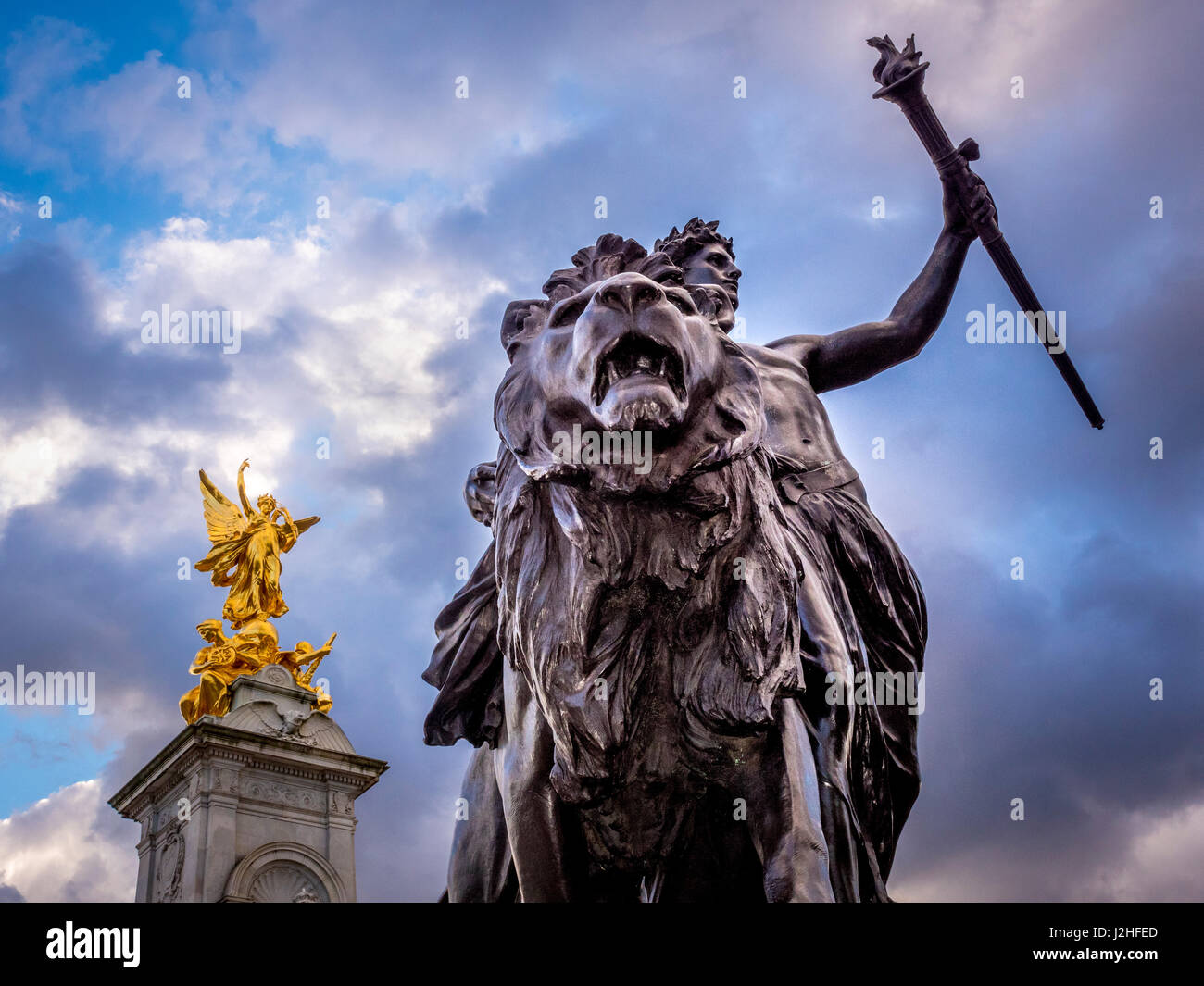 Bronze lion statue called progress hi-res stock photography and images ...