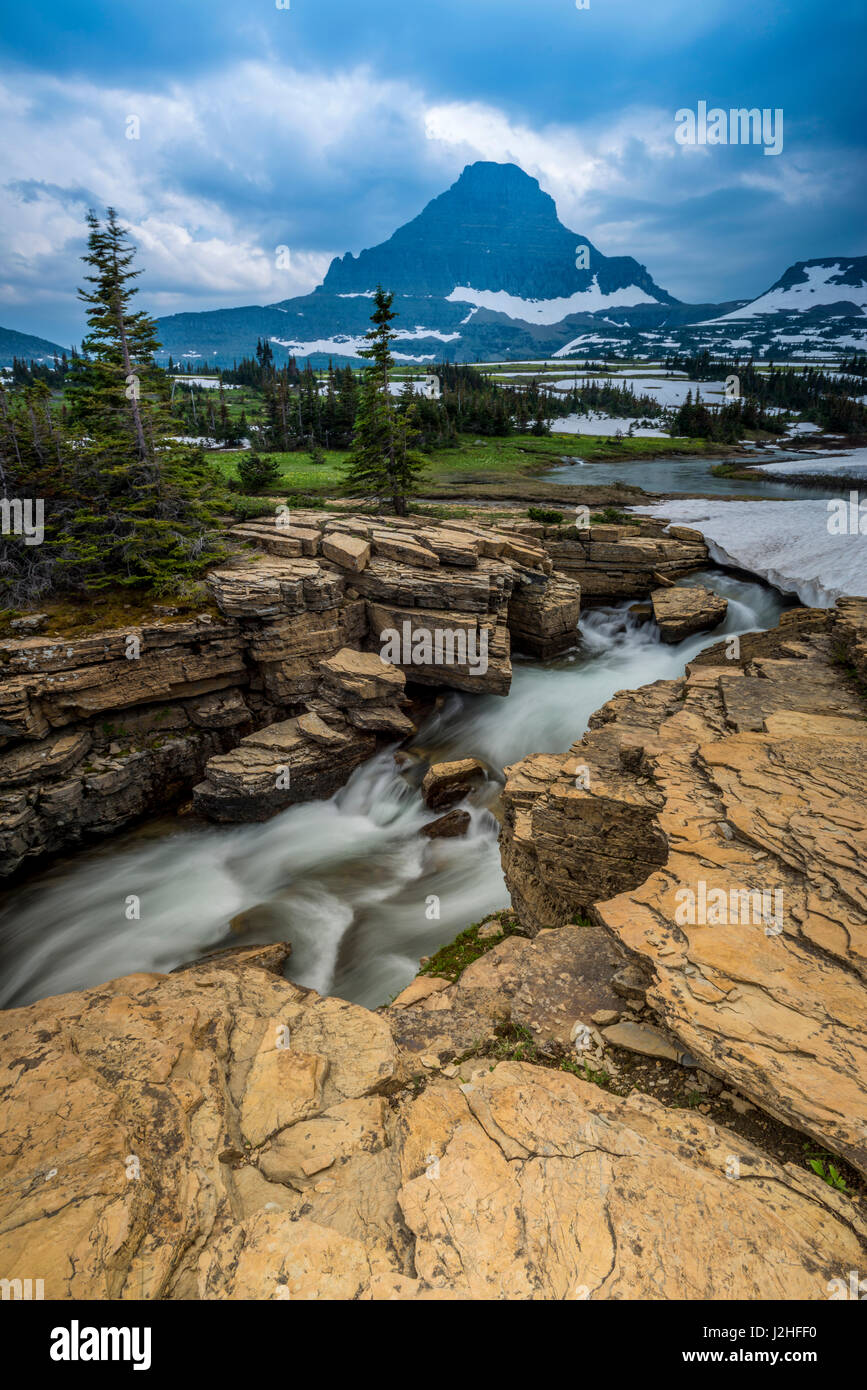 Snowmelt stream in Glacier National Park, Montana (Large format sizes ...