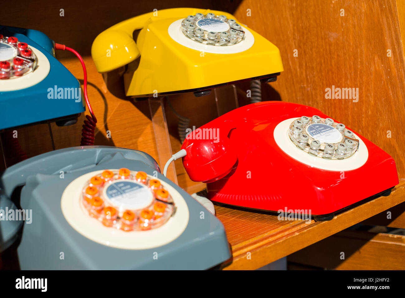 New York City, NY, USA. Reproduction vintage telephones Stock Photo - Alamy