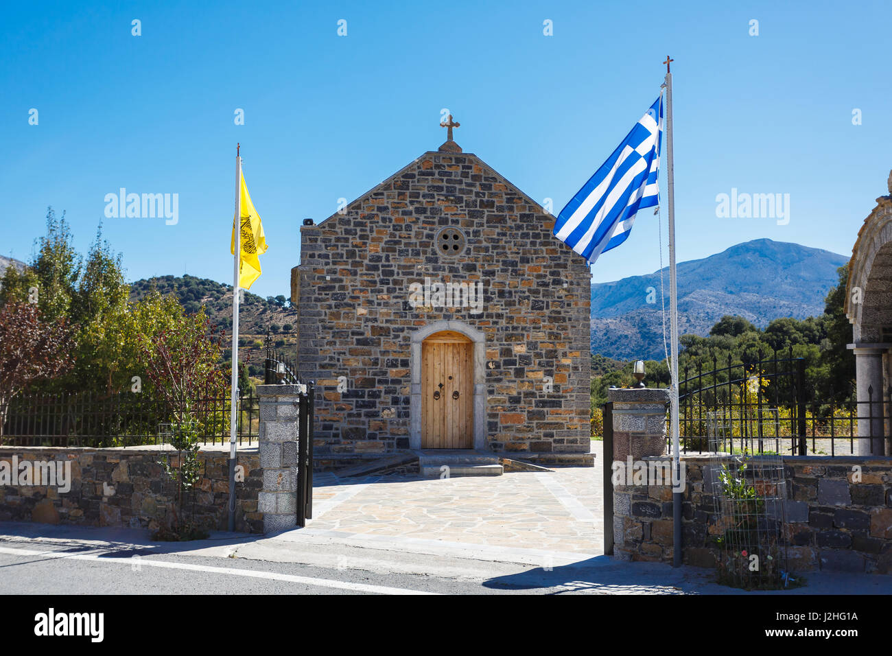 The old church in a mountains of Crete, Greece Stock Photo - Alamy