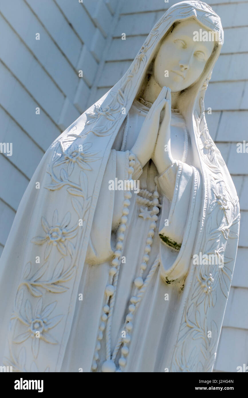 Statue of the virgin Mary in prayer position, Fire Island, New York ...