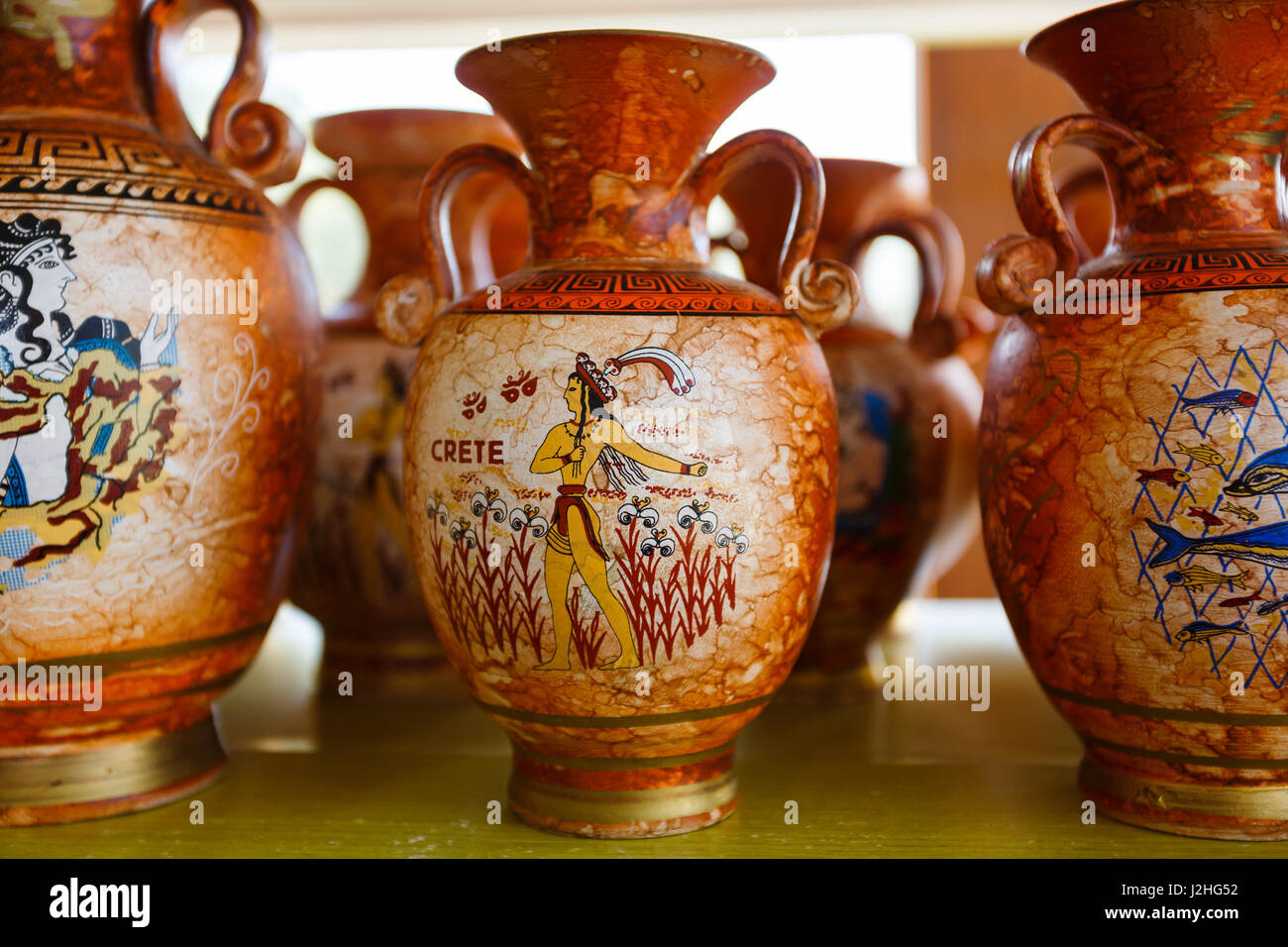 Psychro Cave, Greece - October 15 2016: The ceramic native greek jugs ...