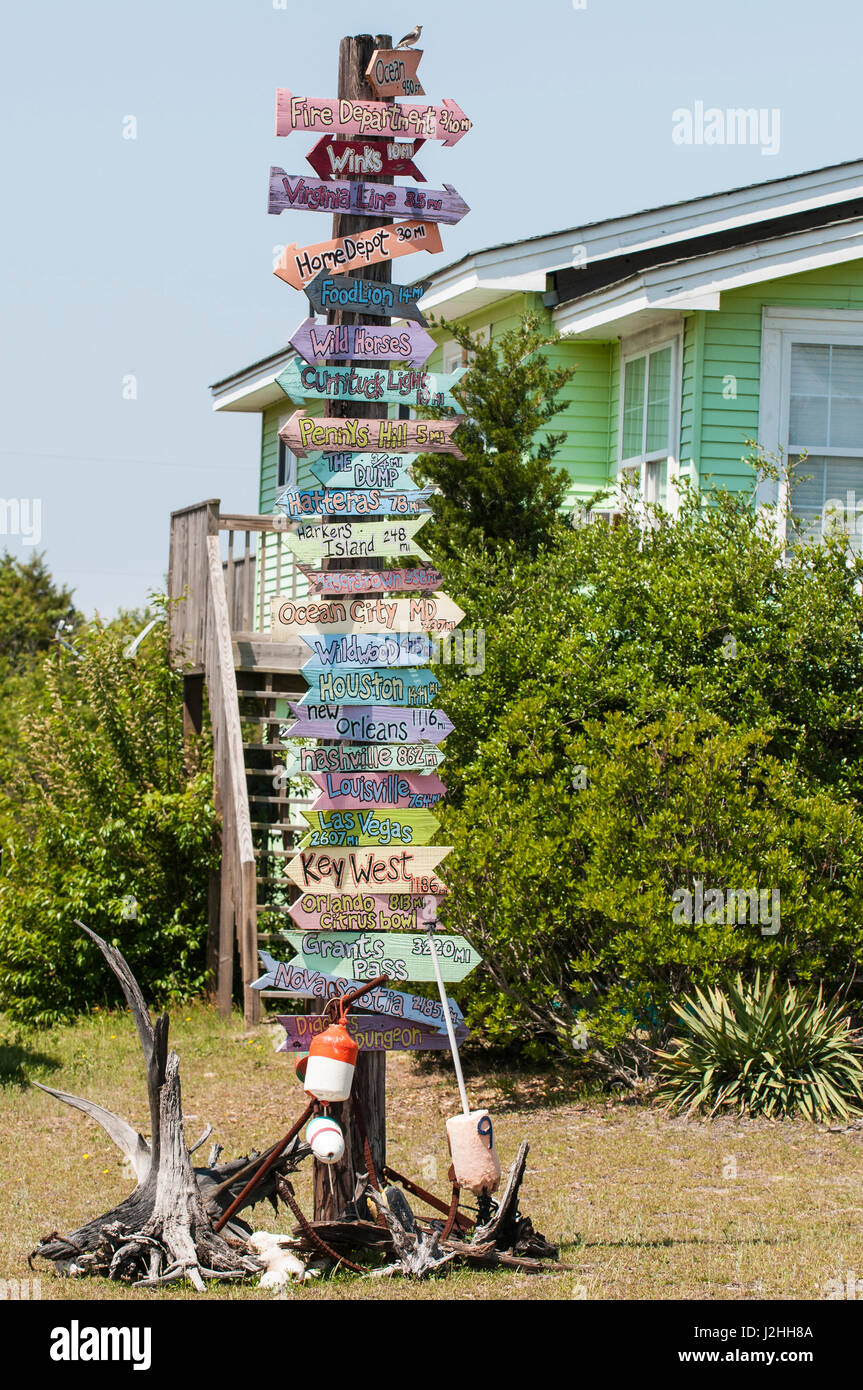 Signpost Currituck National Wildlife Refuge, Carova Beach Park, Outer ...