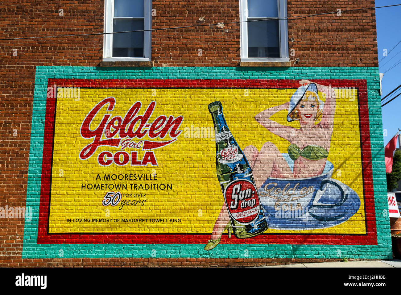 Advertisement painted on the side of a brick building in Mooresville ...