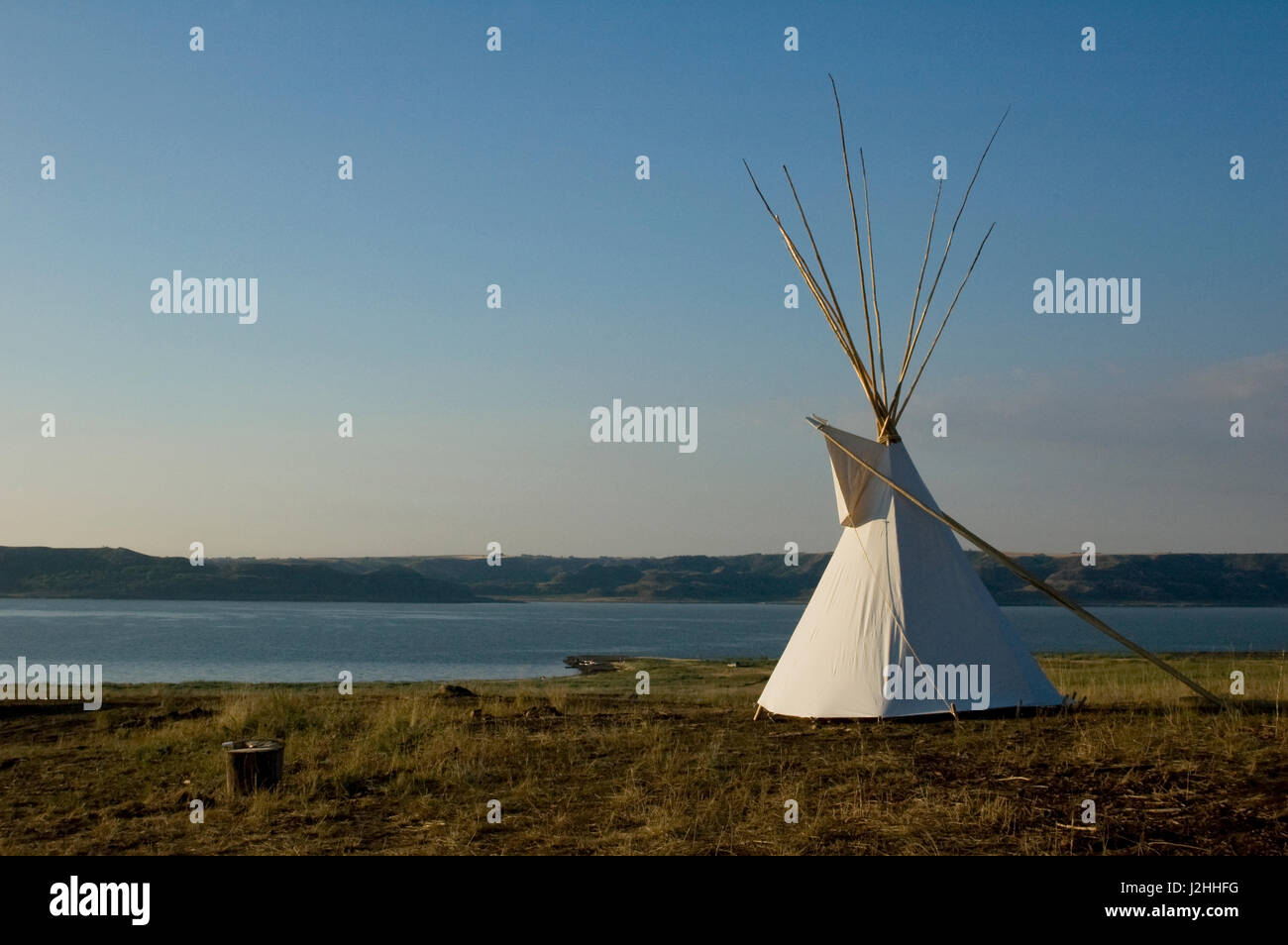Conical shaped tepee that was used during nomadic buffalo hunts by the ...
